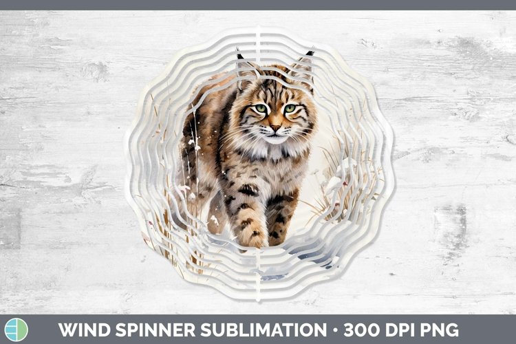 Winter Wild Cats Pampas Cat Wind Spinner Sublimation Spinner