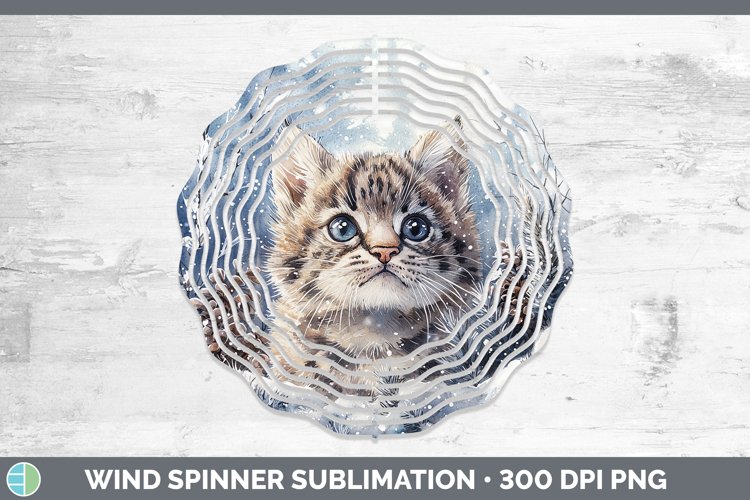 Winter Wild Cats Pampas Cat Wind Spinner Sublimation Spinner