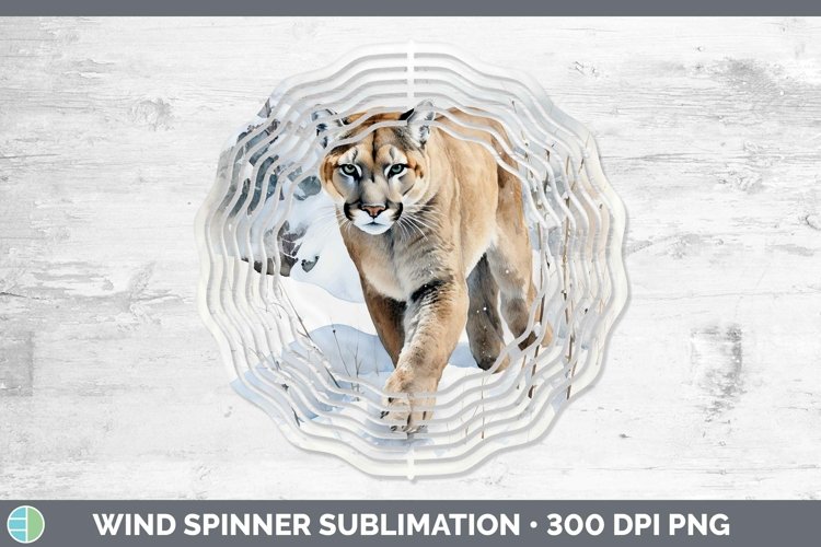 Winter Wild Cats Puma Concolor Wind Spinner Sublimation Spin