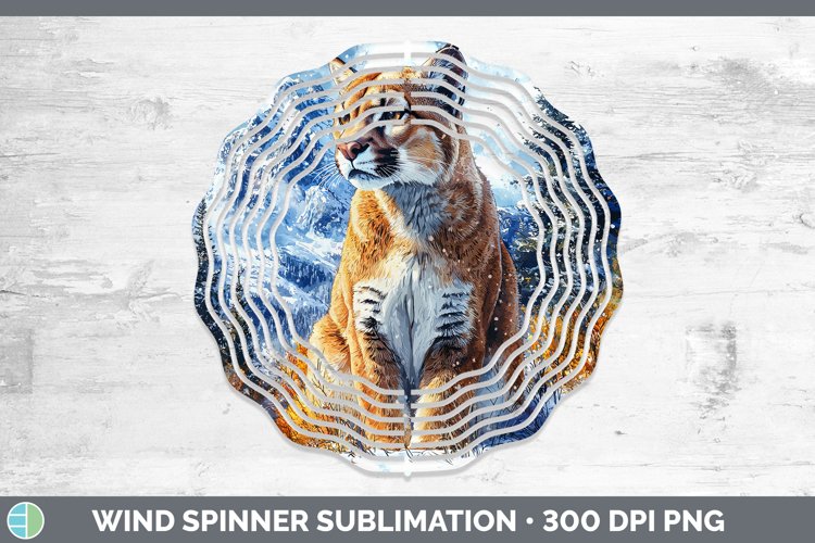 Winter Wild Cats Puma Concolor Wind Spinner Sublimation Spin