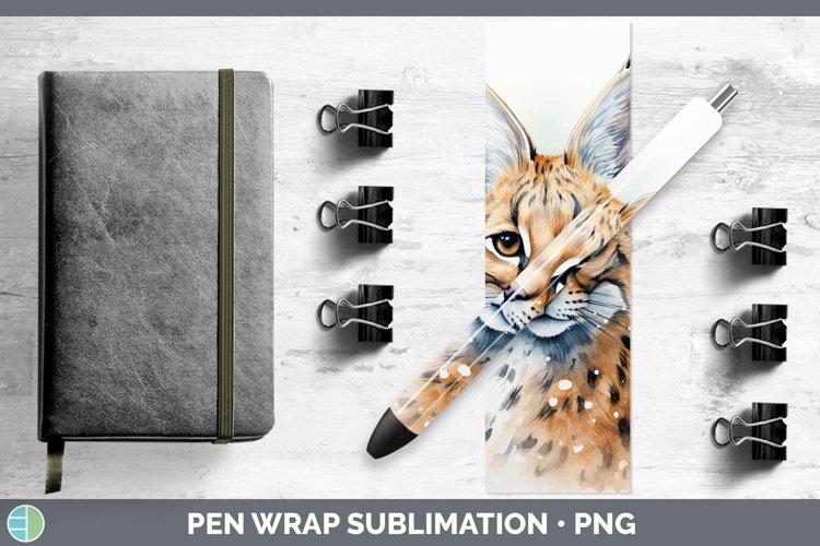 Winter Wild Cats Serval Cat Pen Wrap Sublimation Pen Designs