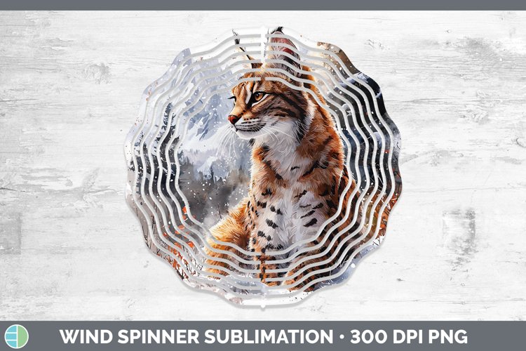 Winter Wild Cats Serval Cat Wind Spinner Sublimation Spinner