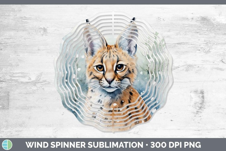 Winter Wild Cats Serval Cat Wind Spinner Sublimation Spinner