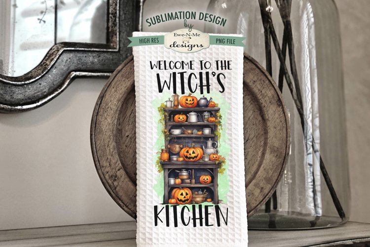 Witchs Kitchen Towel Sublimation | Halloween Towel Design