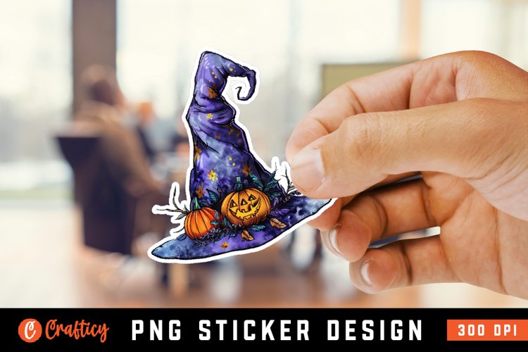 Witchy Hat Halloween Sticker,Halloween Art Sticker,Witch Hat