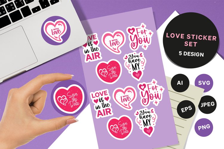 Valentine's Day and Wedding, Love Quotes Sticker Pack