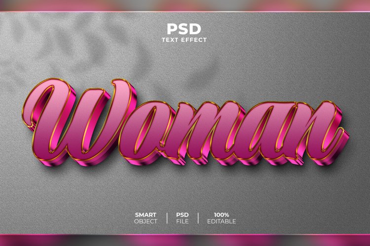 Woman 3D editable text effect (2475787)