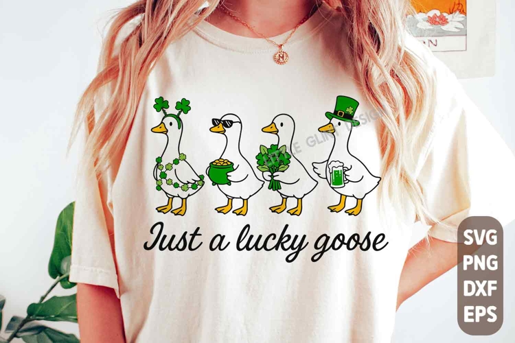 Just a lucky goose SVG PNG | Funny St. Patrick's Day Goose