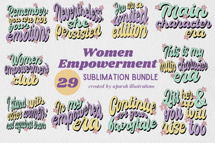 Women Empowerment Statement Bundle Sublimation Design