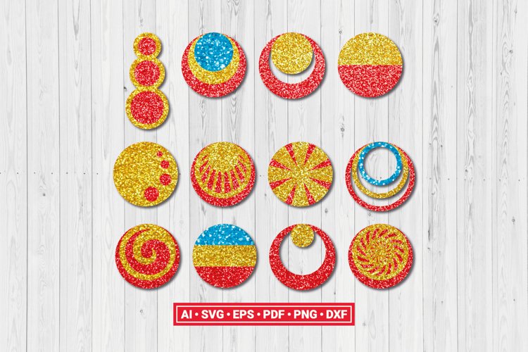 Stacked Circle Earring Template SVG Laser Cut File