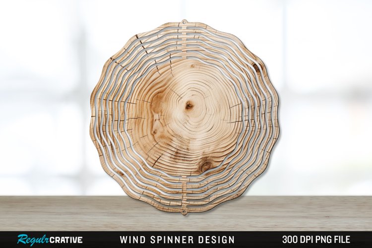 Wood Wind Spinner Sublimation PNG Design