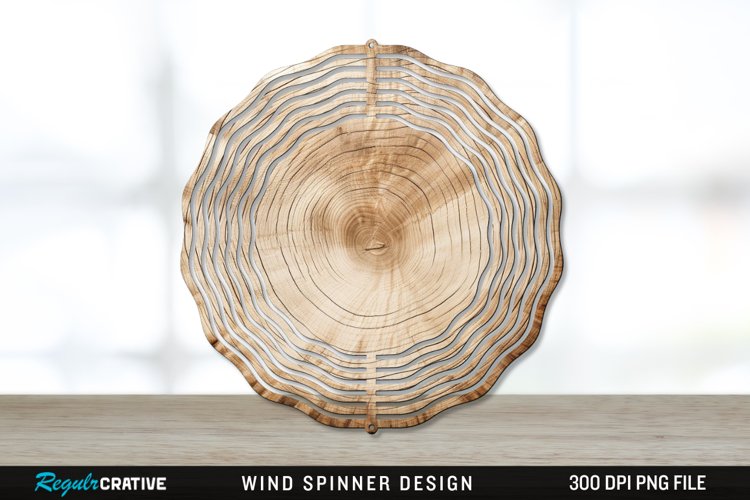 Wood Wind Spinner Sublimation PNG Design