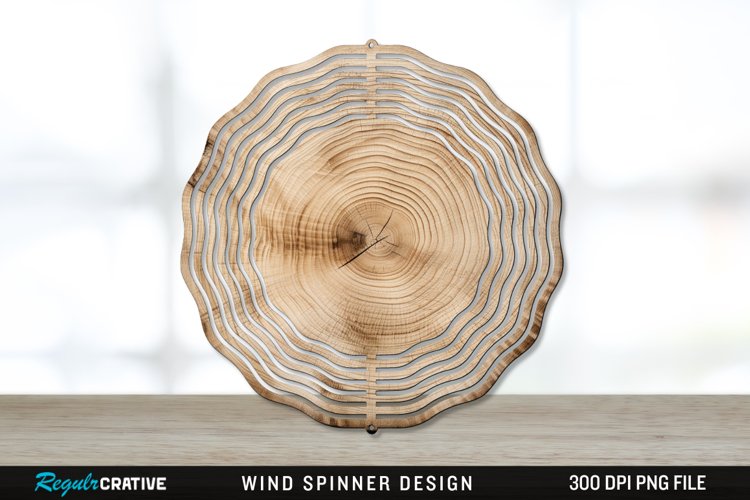 Wood Wind Spinner Sublimation PNG Design