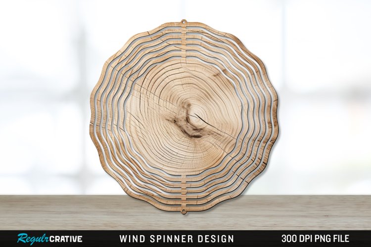 Wood Wind Spinner Sublimation PNG Design