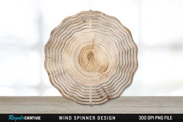 Wood Wind Spinner Sublimation PNG Design