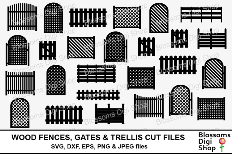 Wooden Fences, Gates & Trellis Cut Files