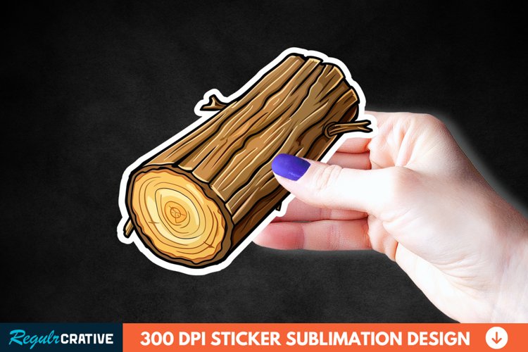 Wooden Log Sticker Clipart, Sticker PNG Clipart