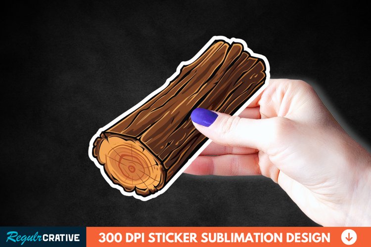 Wooden Log Sticker Clipart, Sticker PNG Clipart