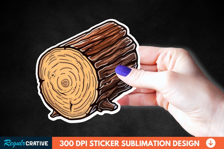 Wooden Log Sticker Clipart, Sticker PNG Clipart