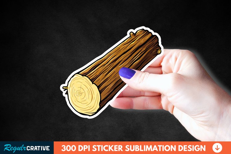 Wooden Log Sticker Clipart, Sticker PNG Clipart