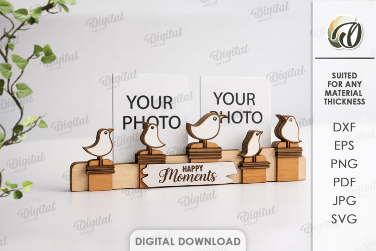 3D Photo Holder Laser Cut. Photo Stand SVG (6444463)
