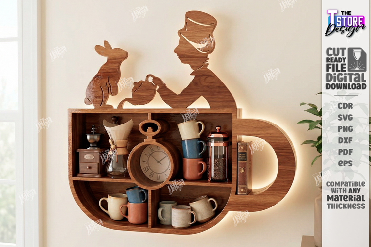 Modern Wall Shelf Laser Cut | Home Décor | (6434208)