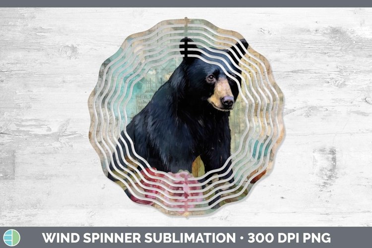 Woodland Animals Black Bear Wind Spinner Sublimation Spinner