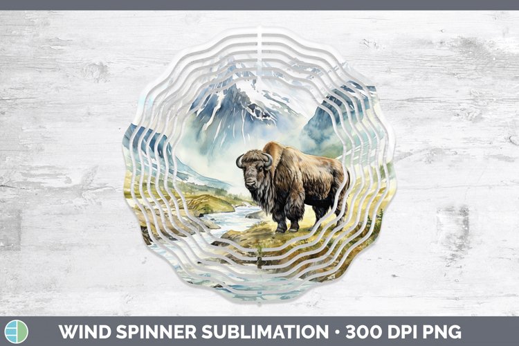 Woodland Animals Musk Ox Wind Spinner Sublimation Spinner De