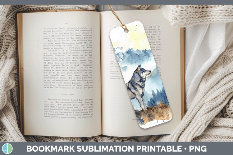 Woodland Animals Wolf Bookmark Sublimation Printable Designs