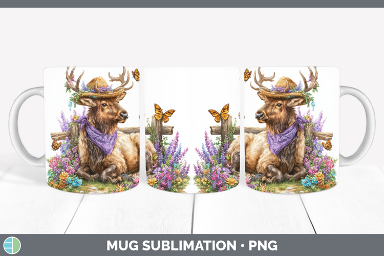 Elk Mug Wrap Woodland Bandana Summer Sublimation Coffee Cup