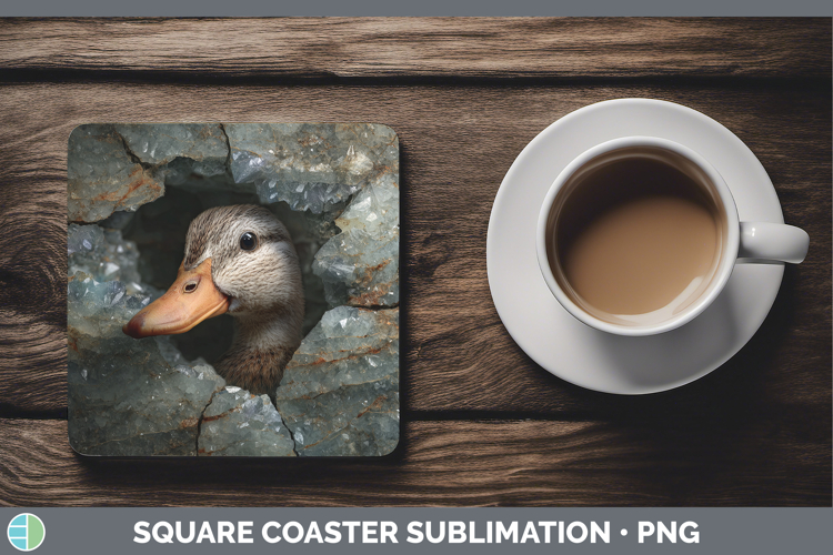 Woodland Geode Duck Square Coaster Sublimation Coaster Desig
