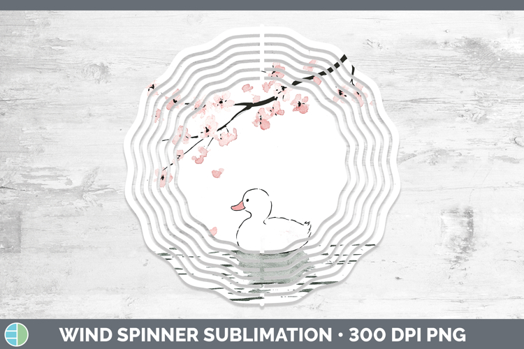 Woodland Sakura Duck Wind Spinner Sublimation Spinner Design