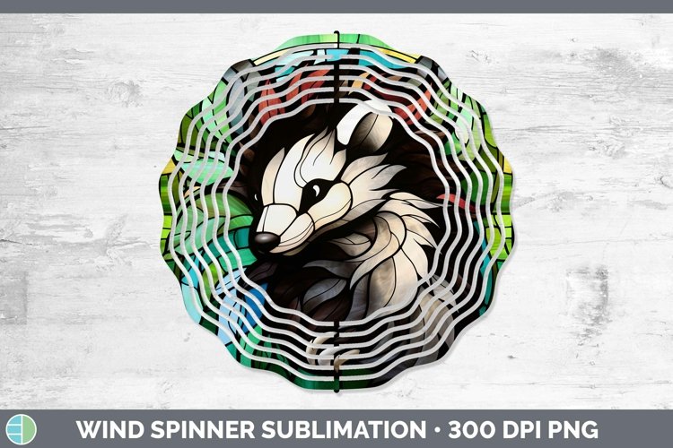 Woodland Stained Glass Skunk Wind Spinner Sublimation Spinne