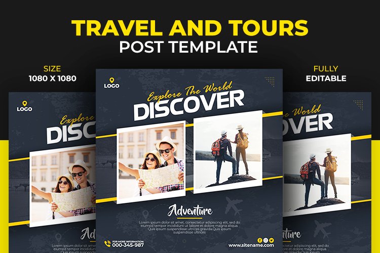 World Travel and Tour Adventure Holiday Post Design Template