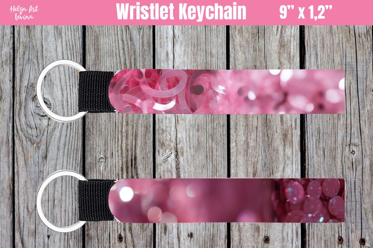 Wristlet Keychain Sublimation | Pink sequins (3286369)
