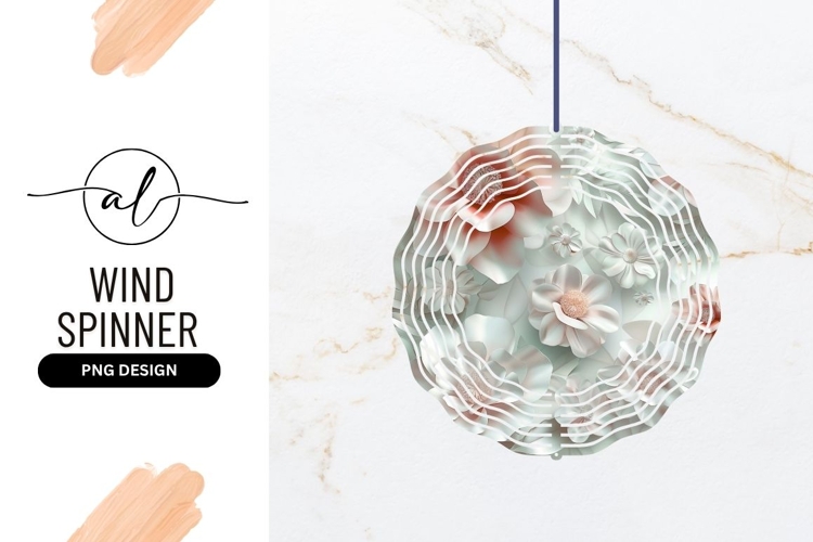 Soft Floral Design Round Wind Spinner Png