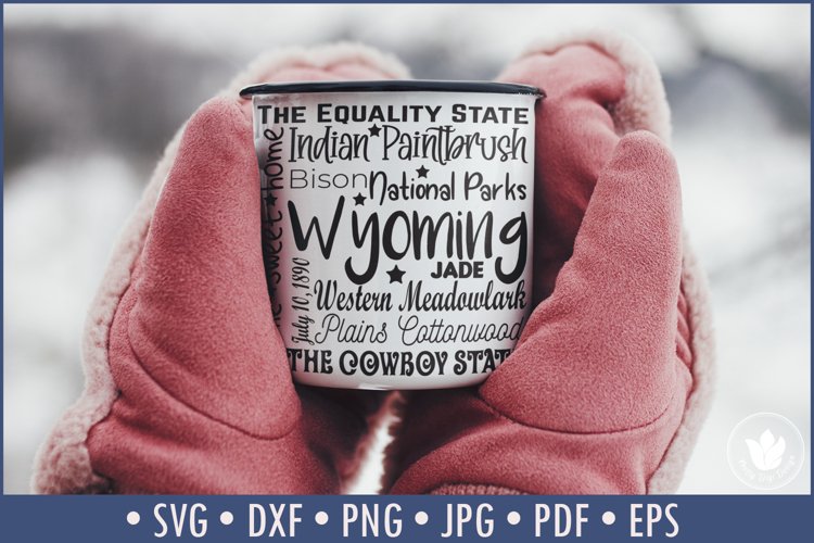 State of Wyoming Cut File| Square Typography