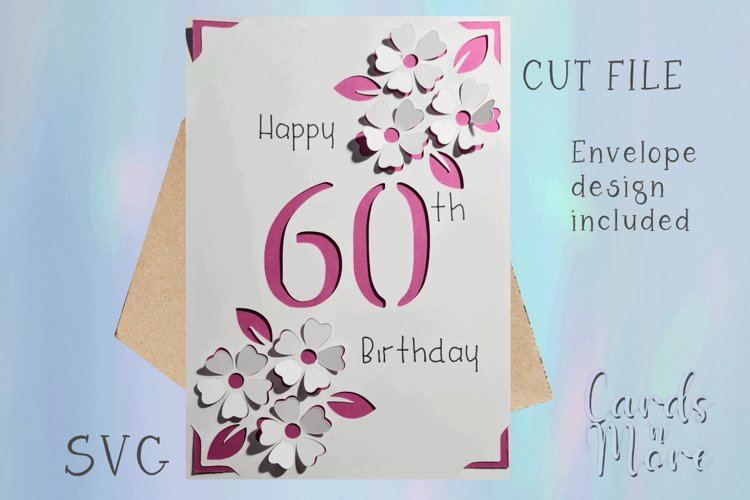 60th Birthday pop up Cut card design, (2094138) | Paper Cutting ...
