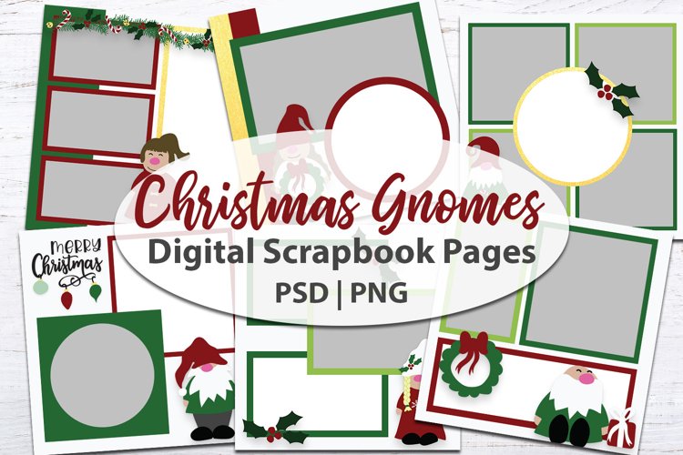 Christmas Gnomes Christmas Digital Scrapbook kit