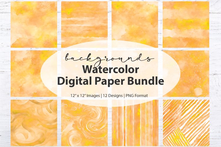 Digital Paper, printable paper bundle: yellow