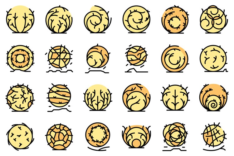 Tumbleweed icons set vector flat
