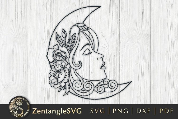 Art & Collectibles Lady and moon svg Digital etna.com.pe