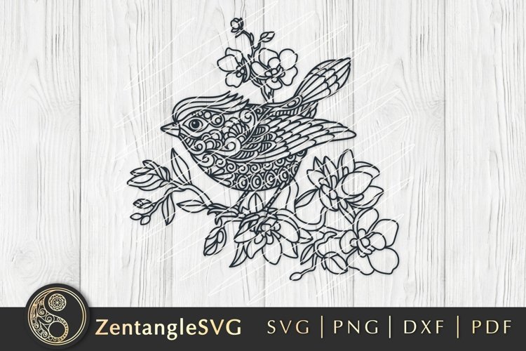 Tufted Titmouse SVG, Spring, Summer, Flower, Floral Bird SVG