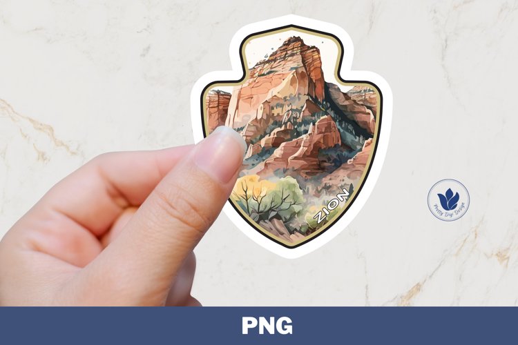 Zion National Park PNG Sticker Design