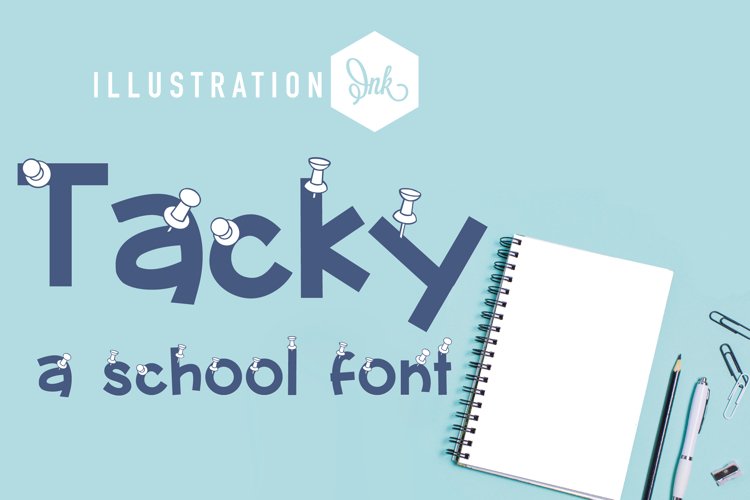 Hand-crafted, youthful school font for teachers and students