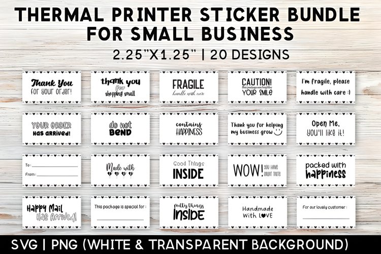 Thermal Printer Label Sticker Bundle For Small (2329120)